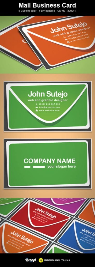 Free Business Card Template: MAIL (5 Colors)