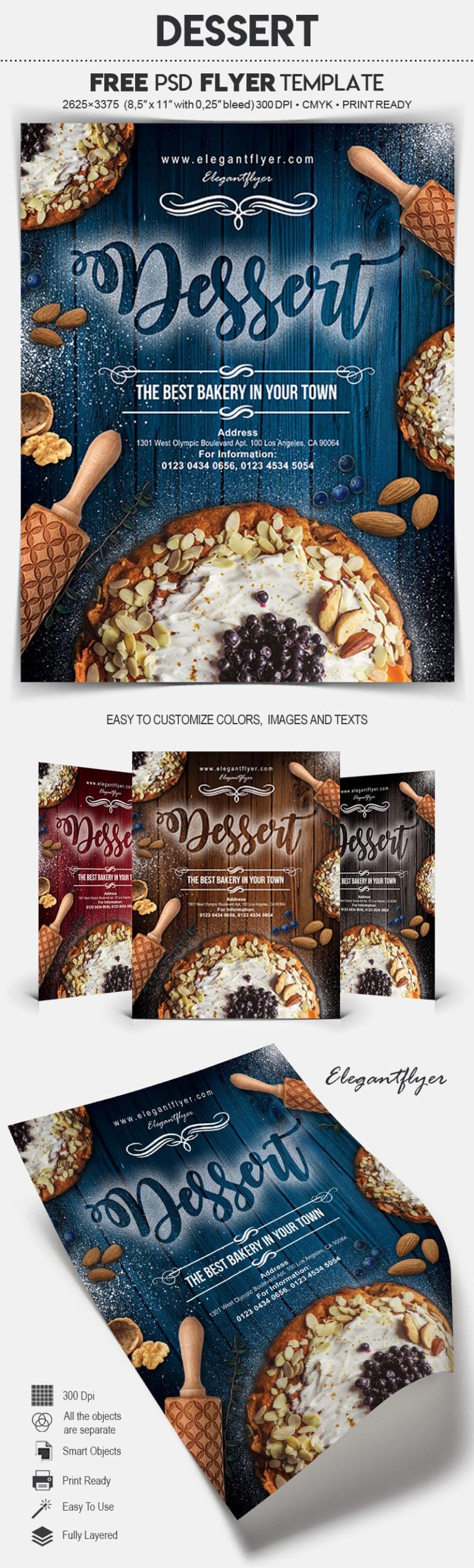 Freebie: Dessert Food Flyer PSD Template