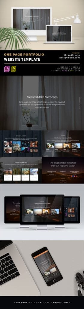Freebie: One Page Portfolio Website Template (HTML/CSS)