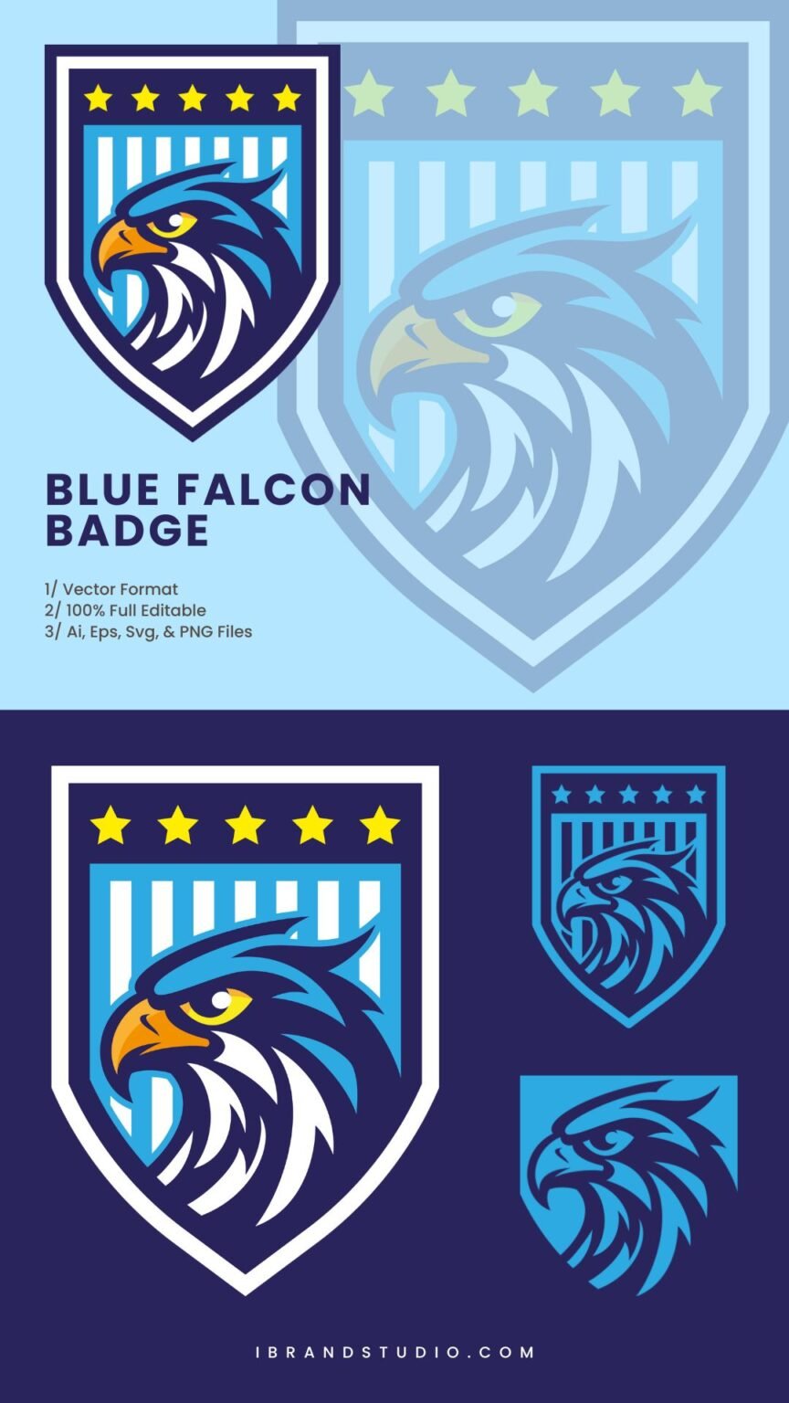 Free Blue Falcon Emblem: AI, EPS, SVG & PNG Files Included