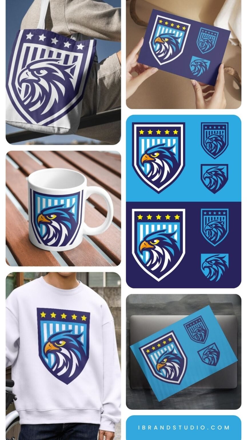 Free Blue Falcon Emblem: AI, EPS, SVG & PNG Files Included