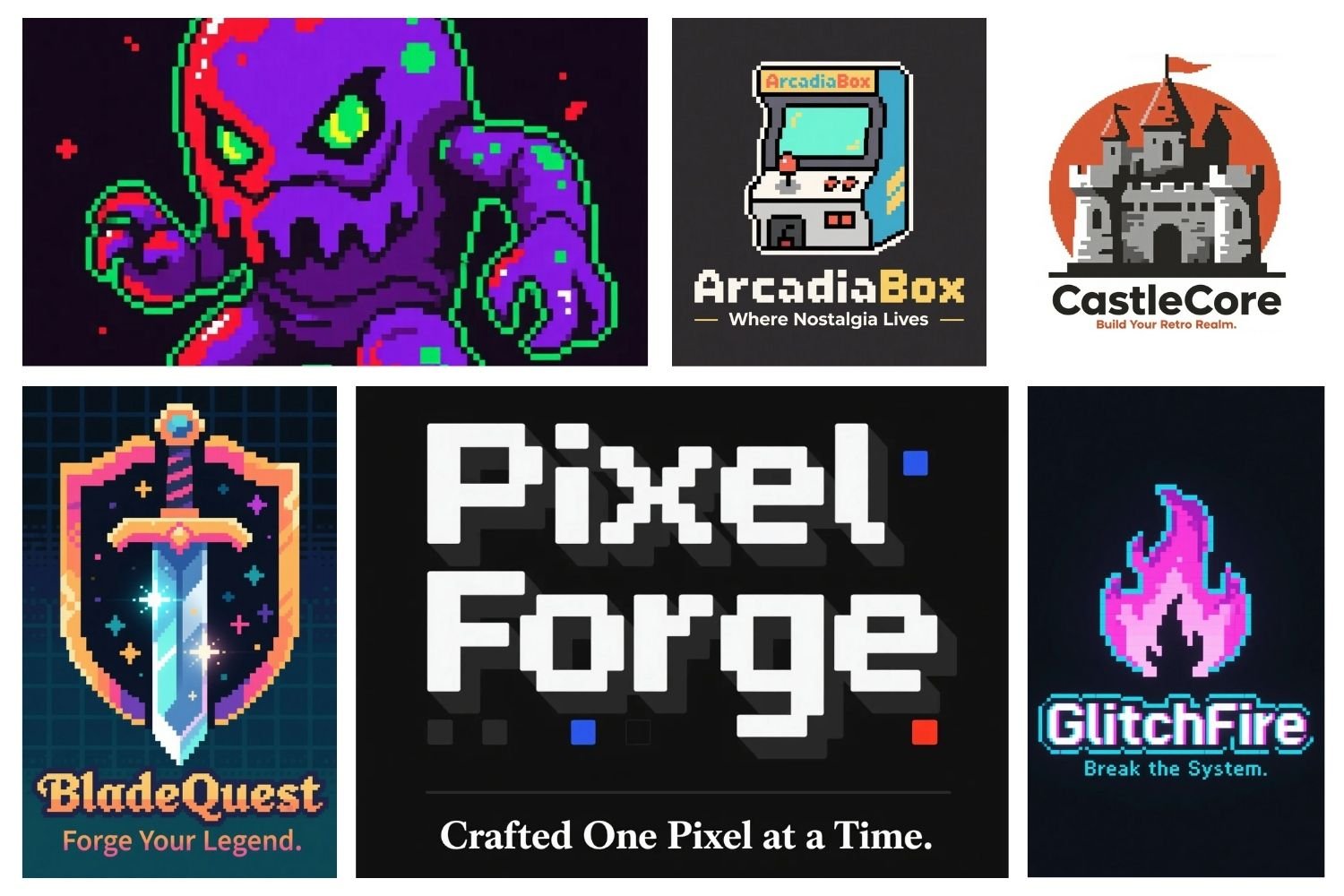 15 Pixel Art Logo Ideas for Gaming & Retro Brands