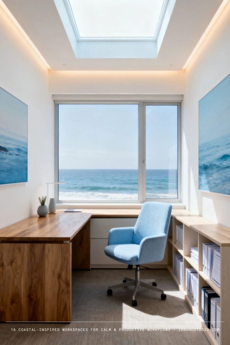 16 Coastal-Inspired Workspaces for Calm & Productive Workflows