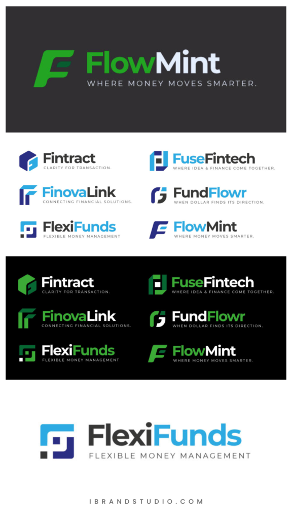 Free Fintech Logo Bundle: Editable Templates in AI, EPS, SVG, and PNG Files