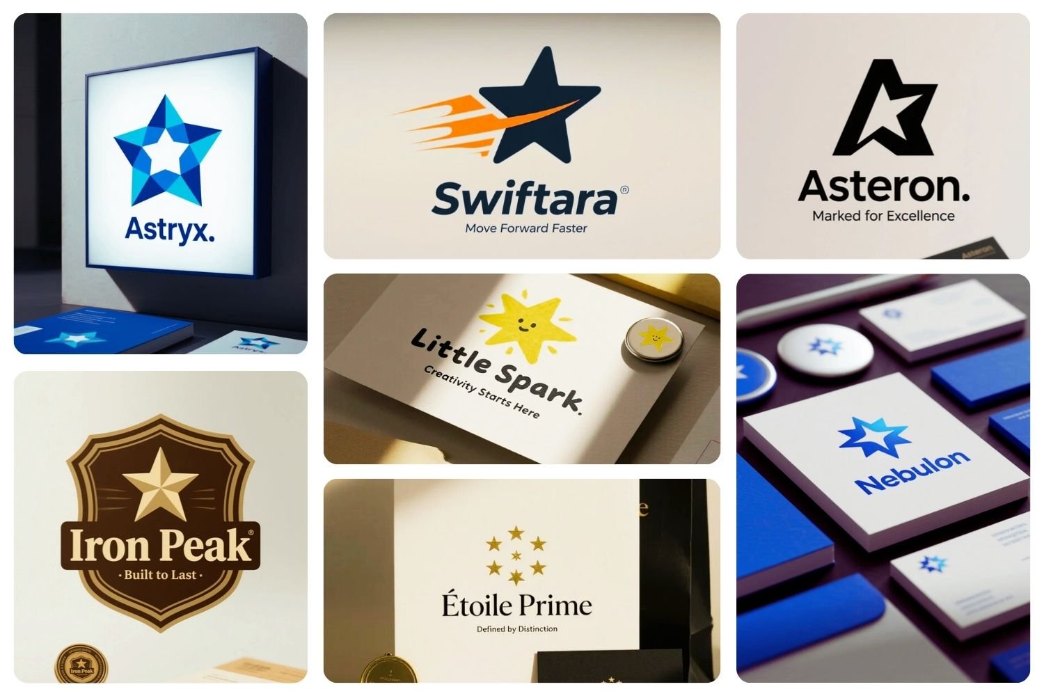 12 Star Logo Concepts for a Celestial Identity